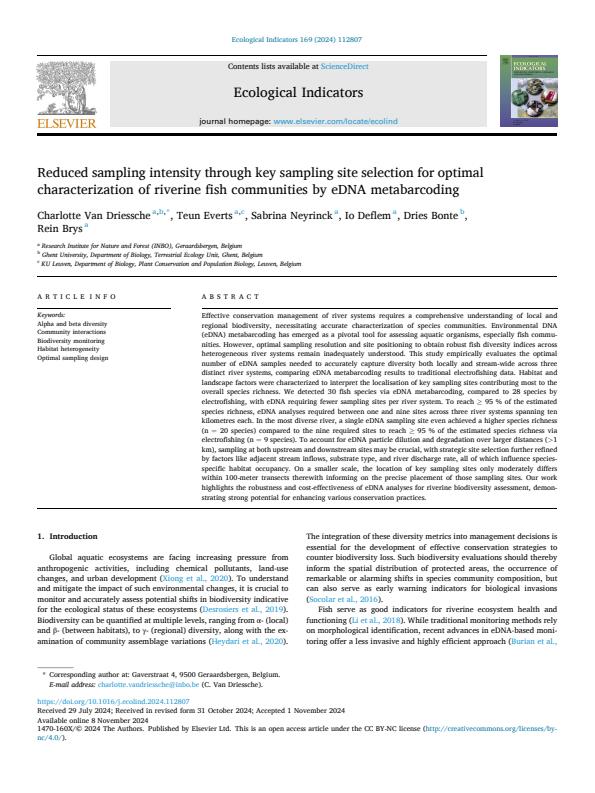 Reduced sampling intensity through key sampling site selection for ...