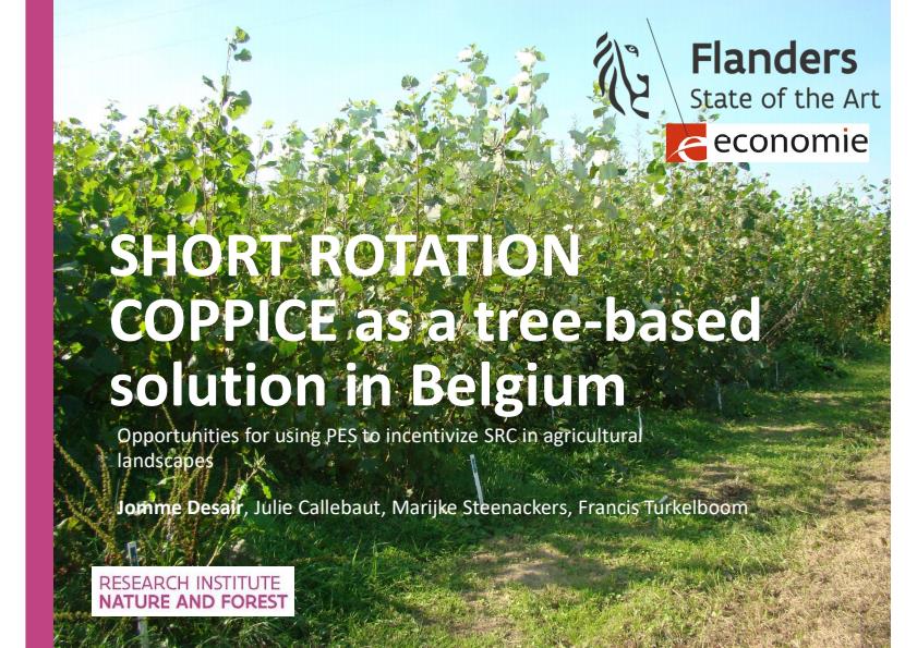 SHORT ROTATION COPPICE as a tree-based solution in Belgium | Instituut ...
