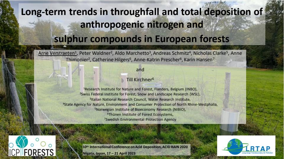 Long-term trends in throughfall and total deposition of anthropogenic ...